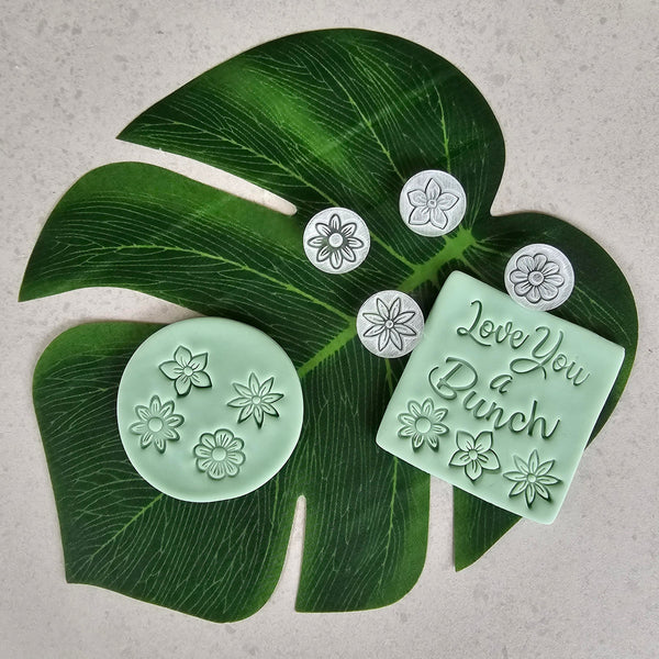 Mini Flower Fondant Cookie Stamp Set 4 Piece - Cookie Cutter Shop Australia